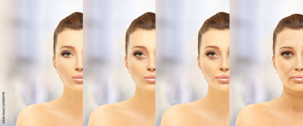 Aging process.Age changes.Aging.Woman of different ages-30,40,50,60 ...