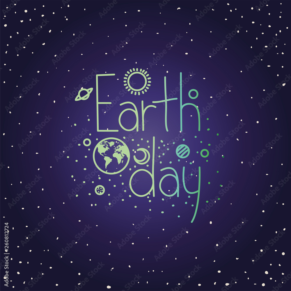 group of planets earth day celebration Stock Vector | Adobe Stock