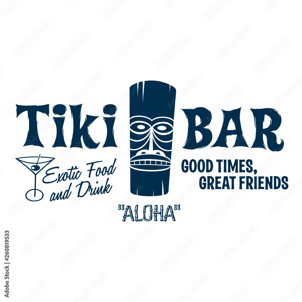 Vintage Style Clip Art - Tiki Bar - Vector EPS10. Stock Vector | Adobe ...