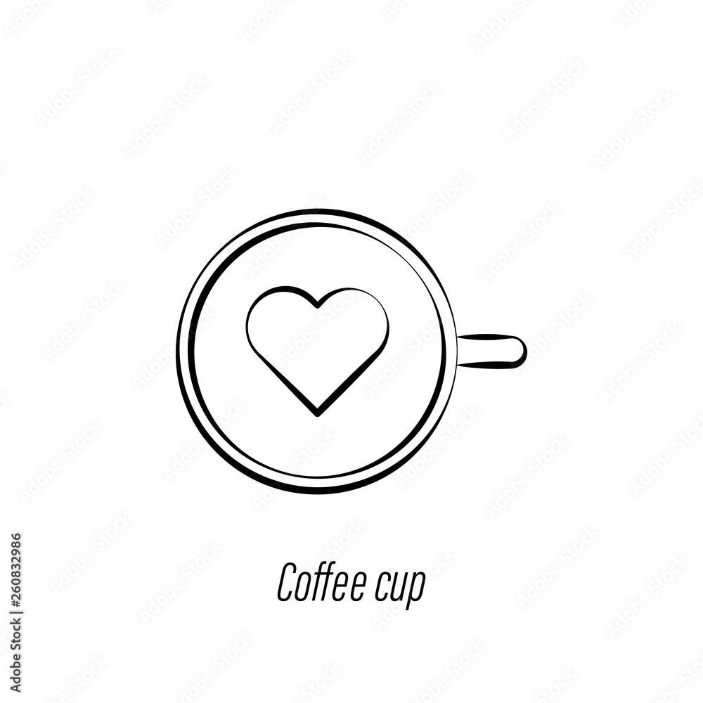coffee cup hand draw icon. Element of coffee illustration icon. Signs ...