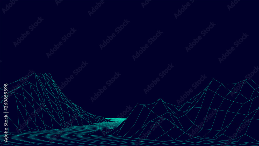 3d technology vector illustration. Abstraction. Landscape design of ...
