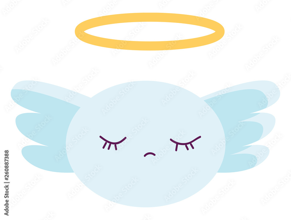 Cartoon blue angel vector illustartion on white background Stock Vector ...