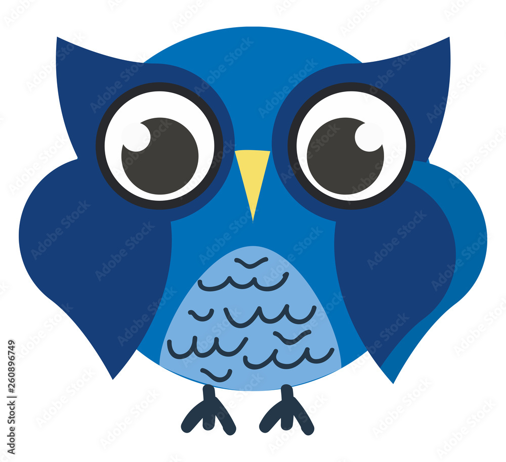 Cute Colorful Blue Owl