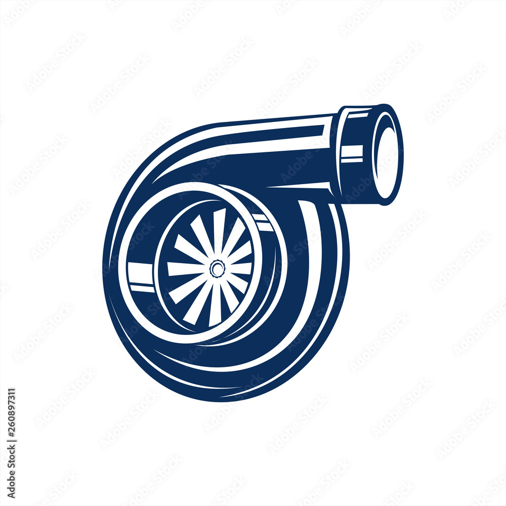 Poster Print logo design for turbo engine 40x40 cm