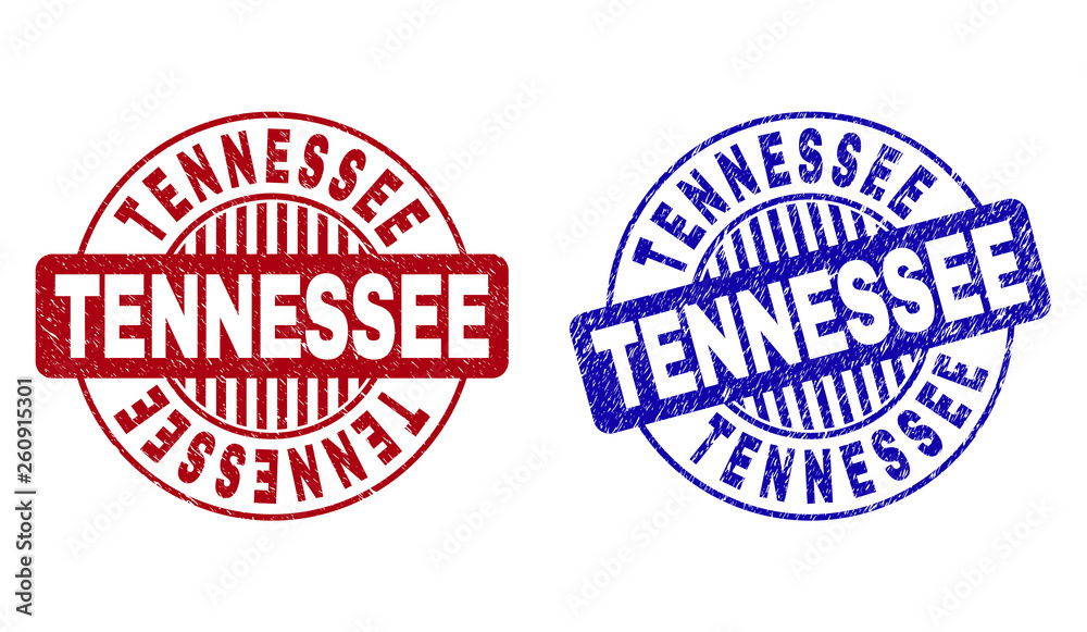 Grunge TENNESSEE round stamp seals isolated on a white background ...