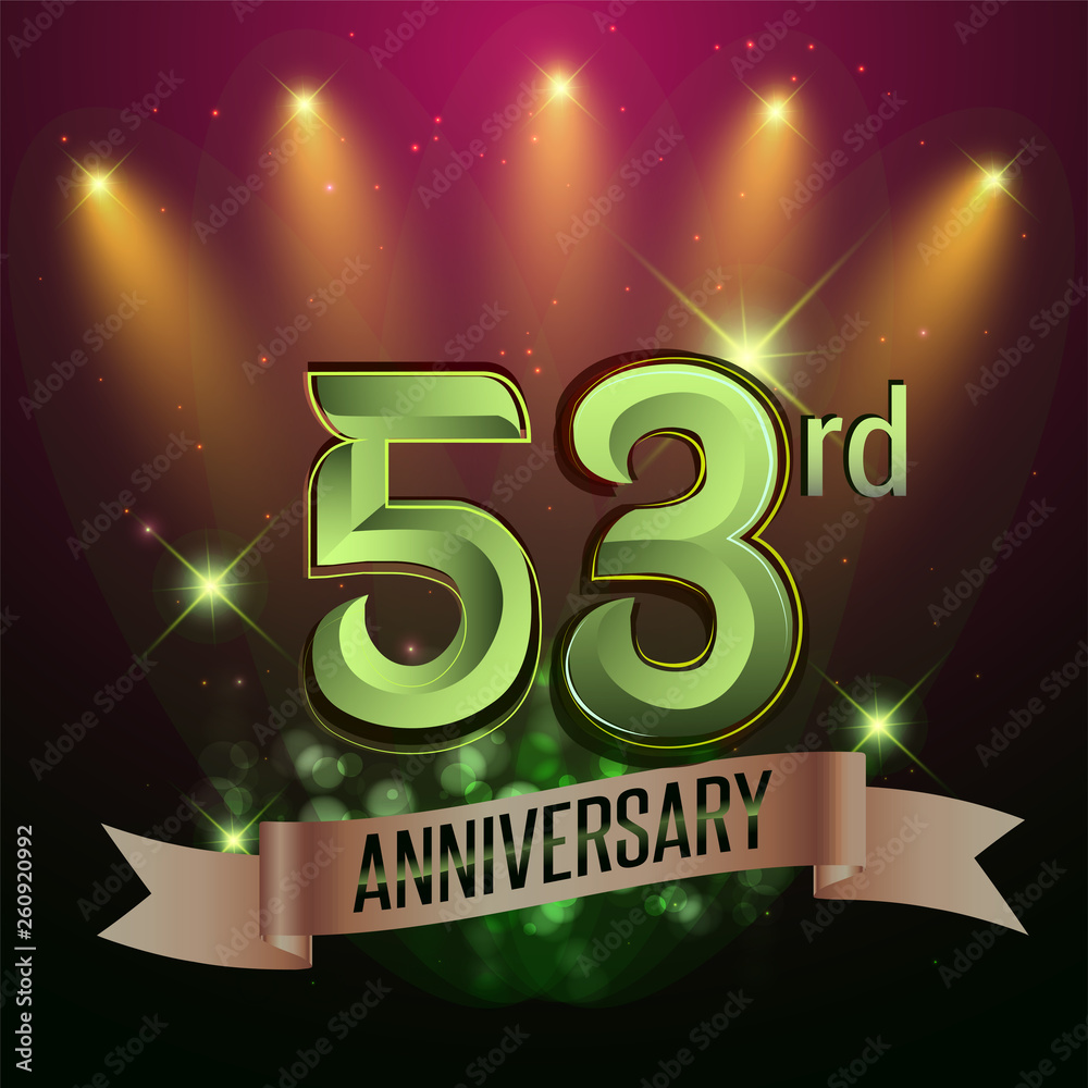 53rd Anniversary, Party poster, banner and invitation - background ...