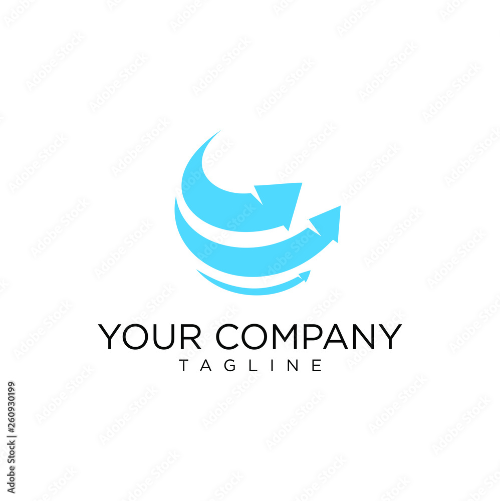 Digital world solution logo Design Business Vector Stock. Globe Arrow ...