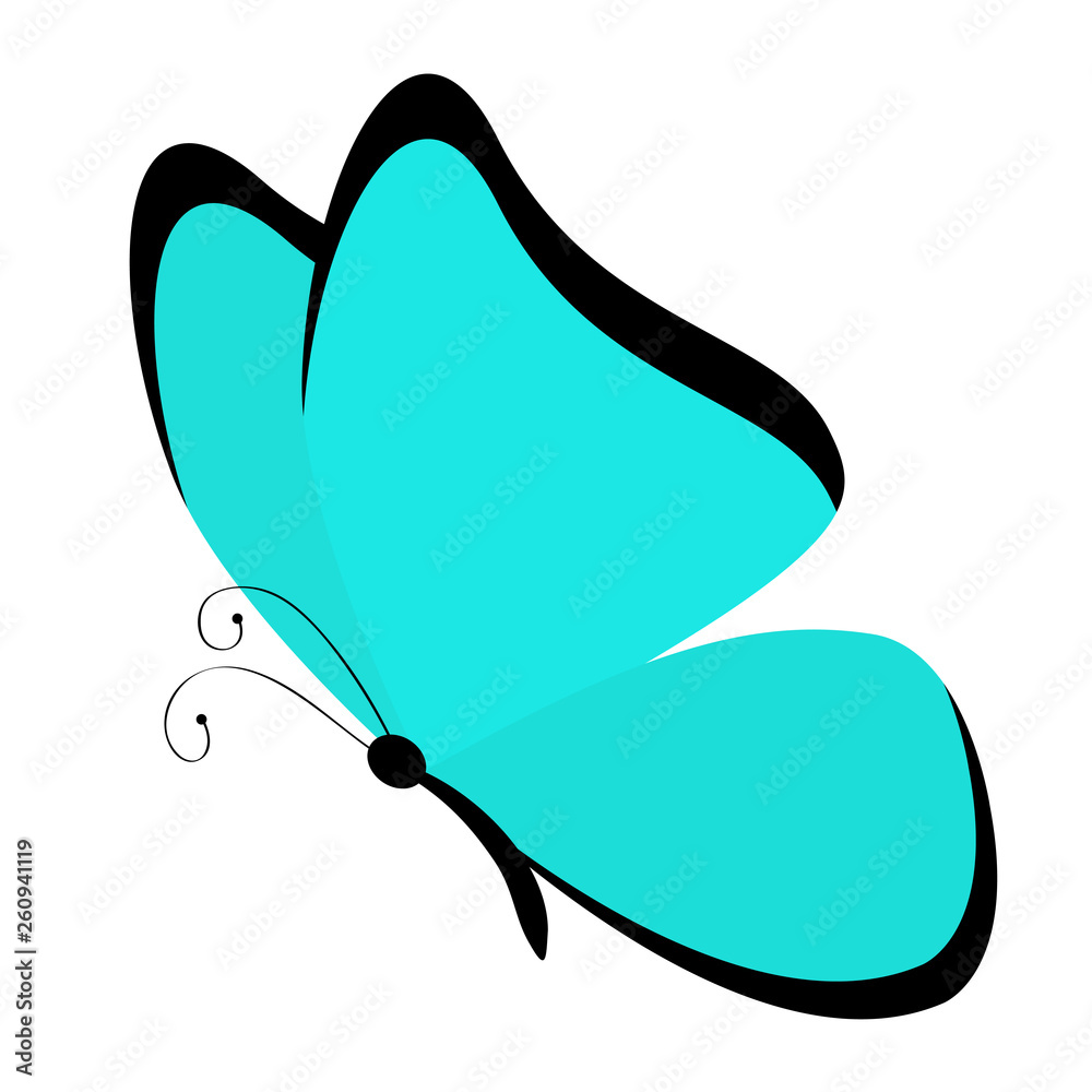 Cute Cartoon Butterfly Flying