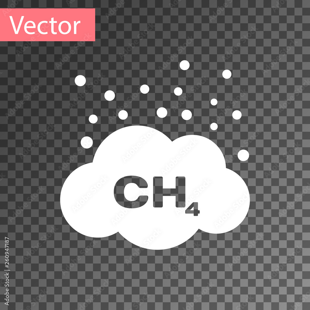 White Methane emissions reduction icon isolated on transparent ...