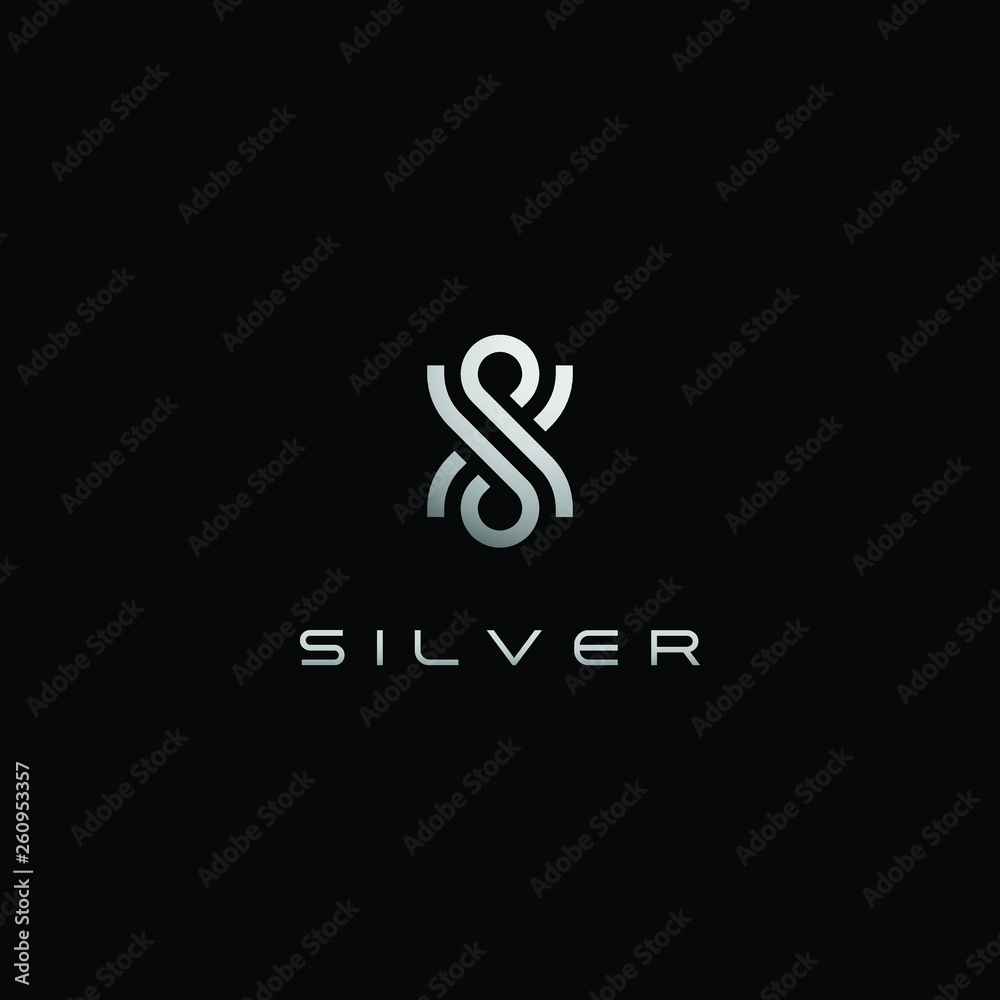Modern S Letter Silver logo for technology business all company with ...