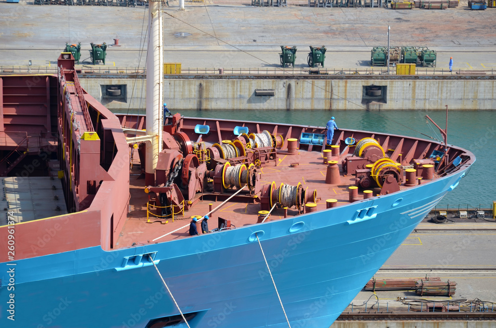 Forward mooring station of cargo ship. Stock Photo | Adobe Stock