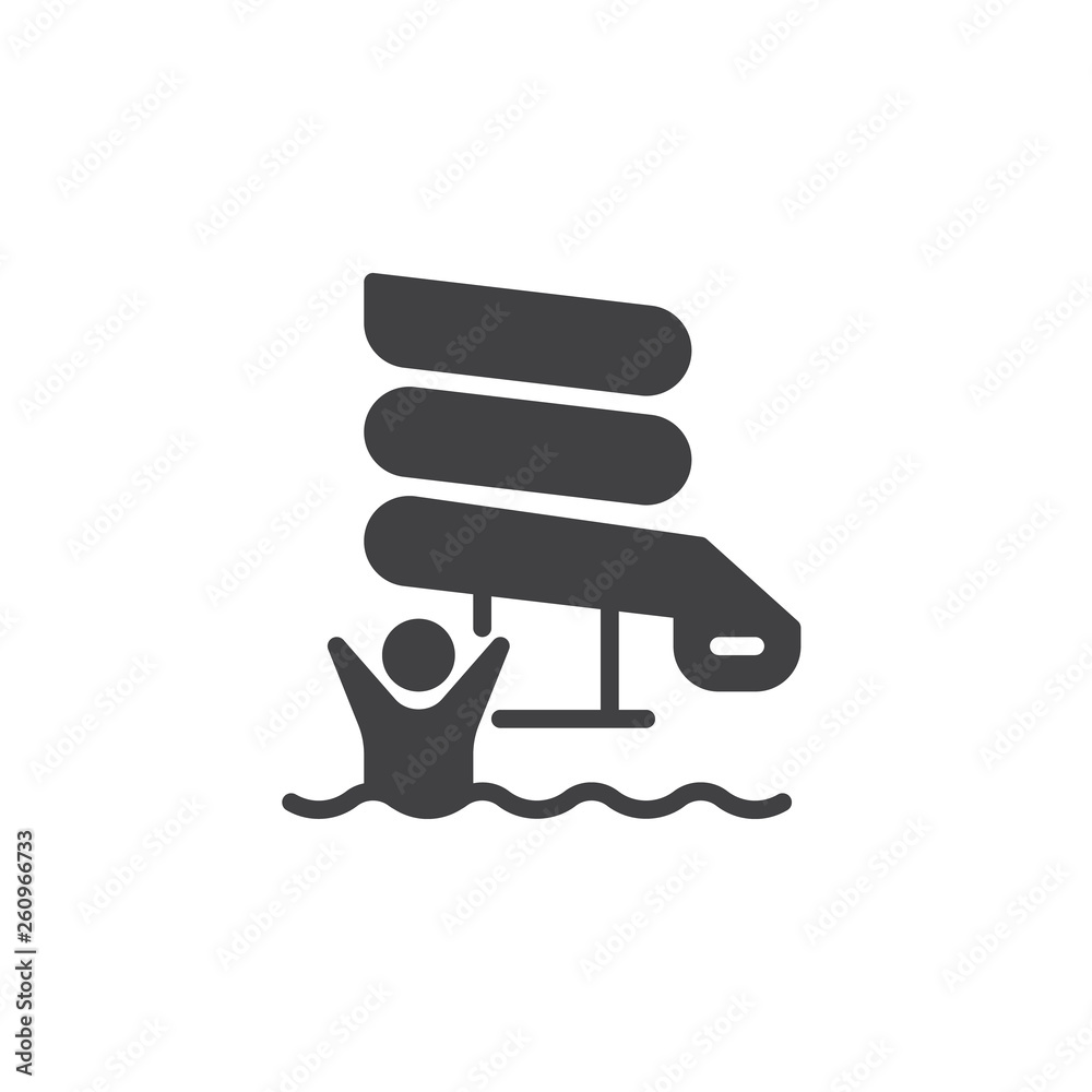 Aquapark slide tube vector icon. filled flat sign for mobile concept ...