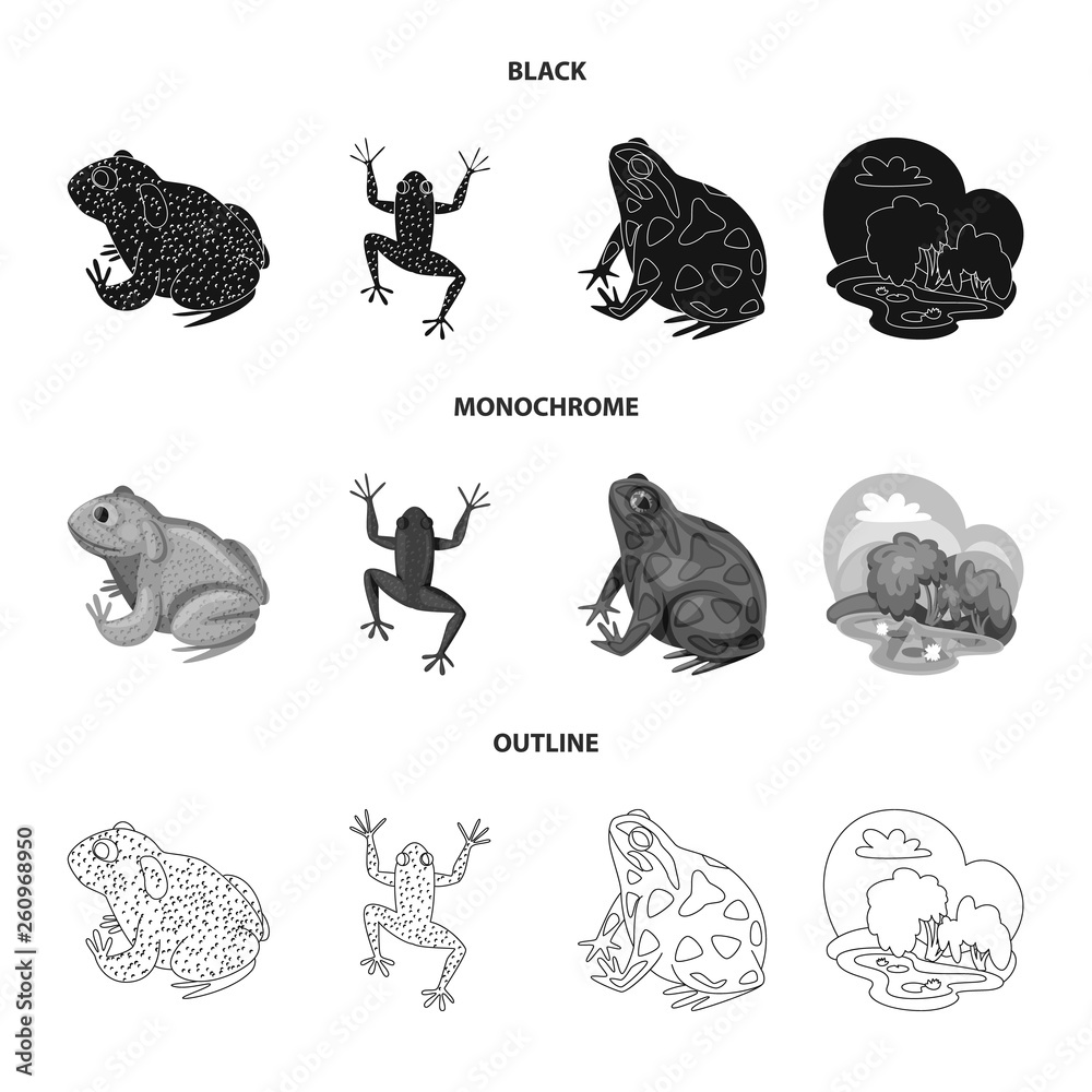 Vector illustration of wildlife and bog sign. Set of wildlife and ...