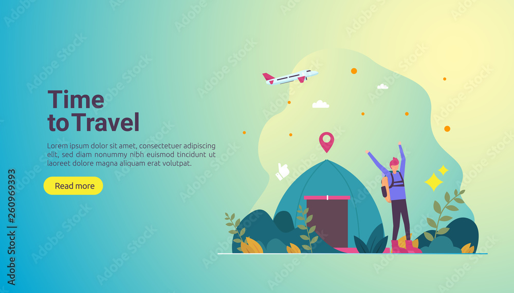 backpacker travel adventure concept. outdoor vacation recreation in ...