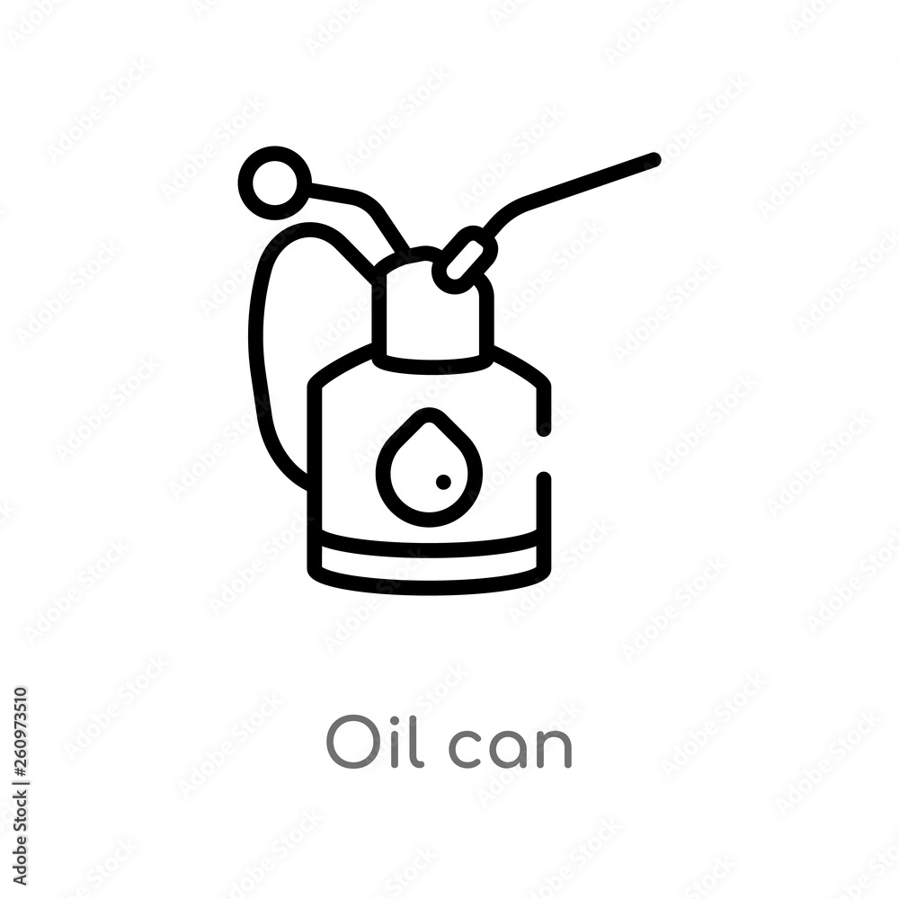 outline oil can vector icon. isolated black simple line element ...