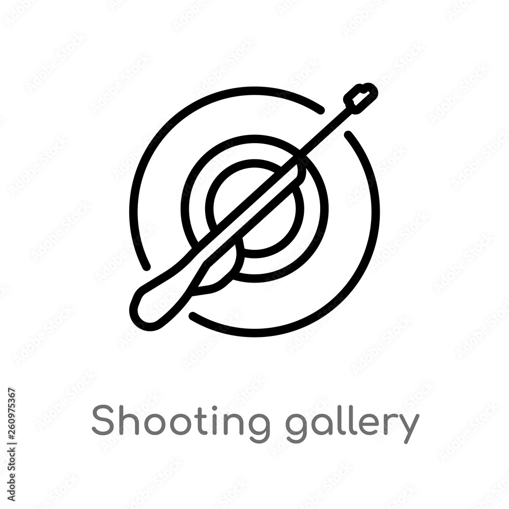 outline shooting gallery vector icon. isolated black simple line ...