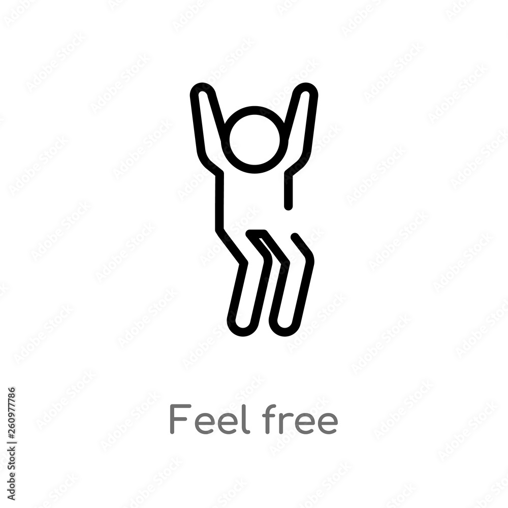 outline feel free vector icon. isolated black simple line element ...