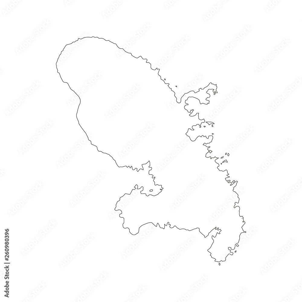 Martinique map linear icon. Martinique map concept stroke symbol design ...