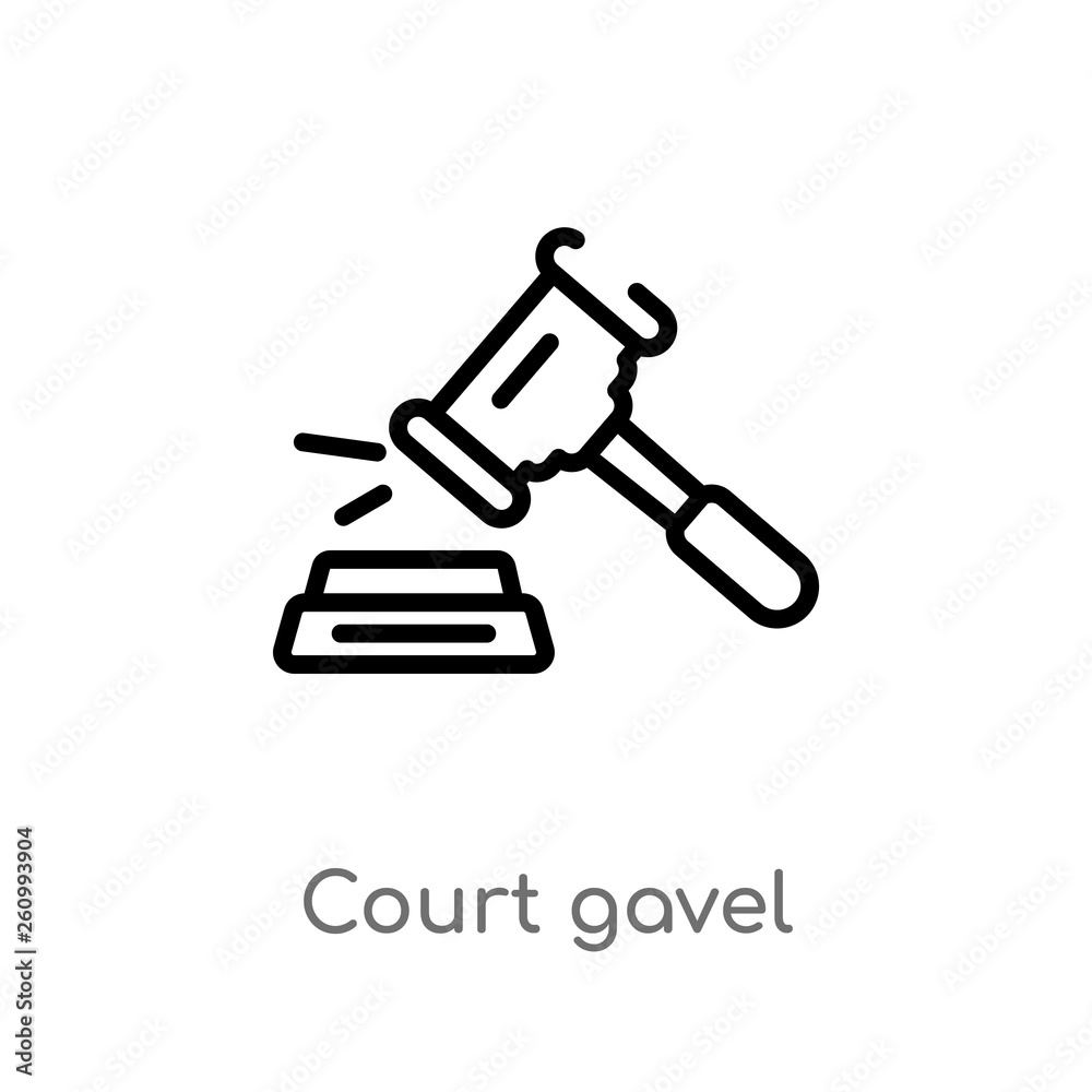 Black And White Gavel Outline