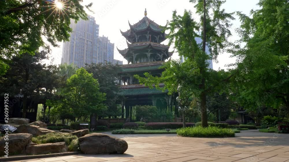 Vidéo Stock Chengdu, Sichuan, China. Walking in the Wangjiang Pavilion ...