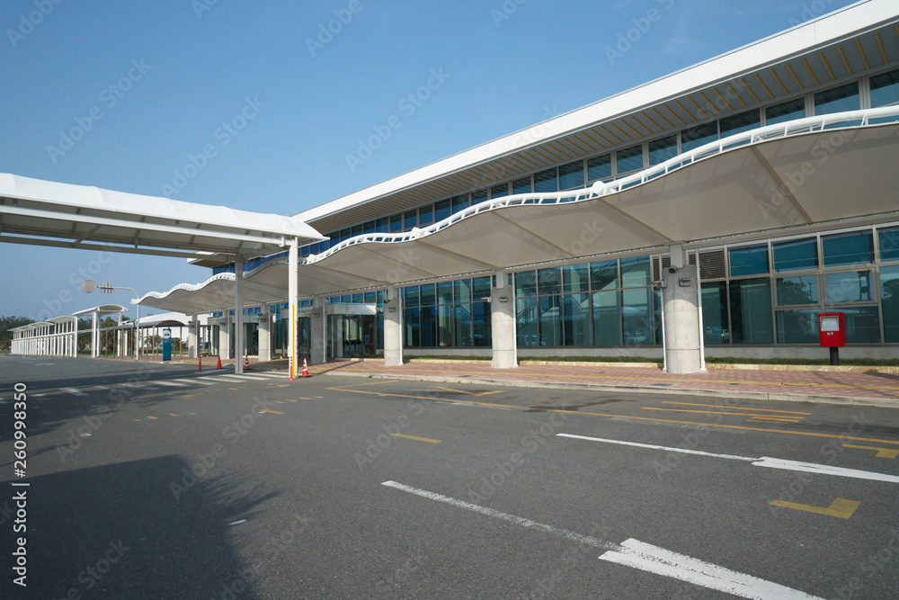 Amami Oshima, Japan - April 8, 2019: Amami airport terminal building in ...