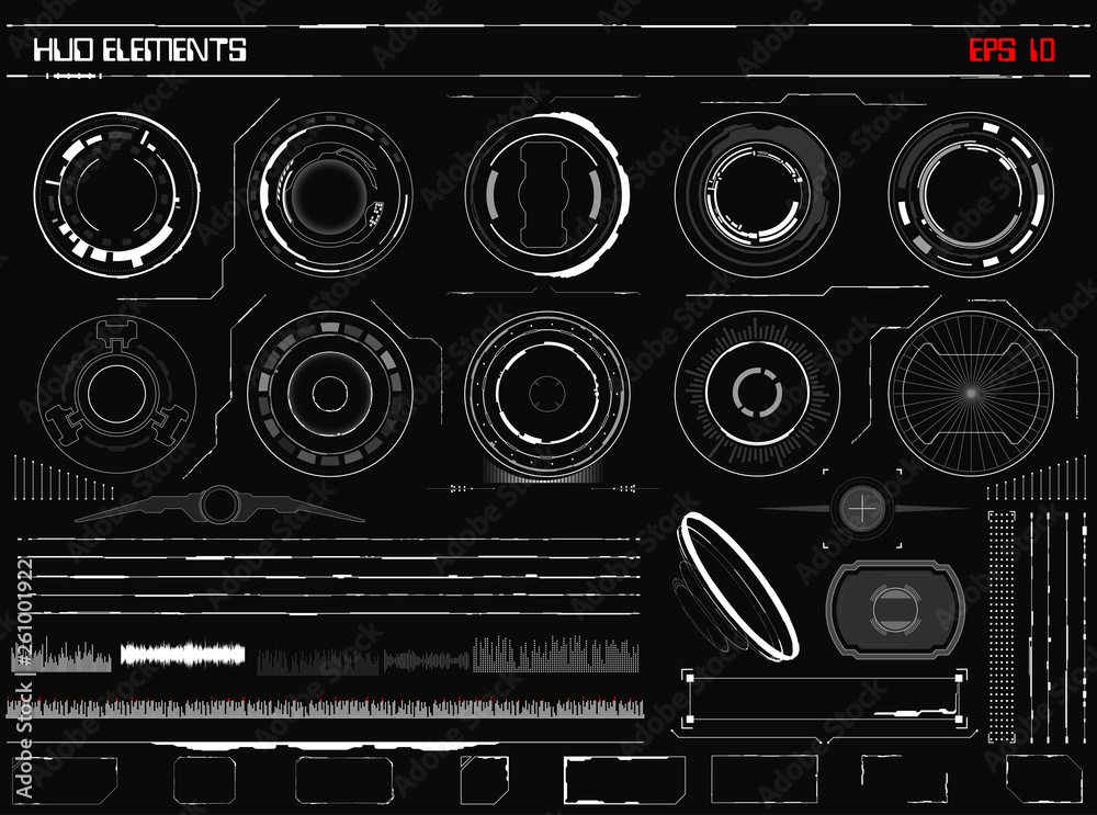 Sci-Fi Futuristic Glowing HUD Display. Vitrual Reality Technology ...
