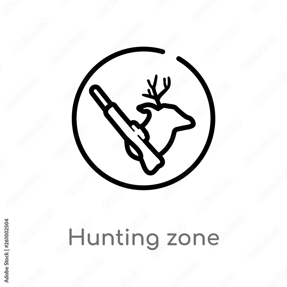 outline hunting zone vector icon. isolated black simple line element ...