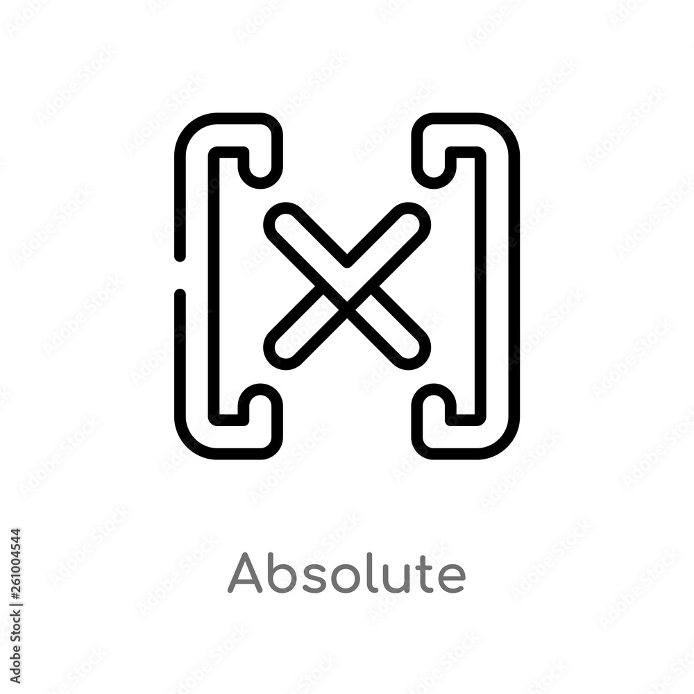 outline absolute vector icon. isolated black simple line element ... outline absolute vector icon. isolated black simple line element ...