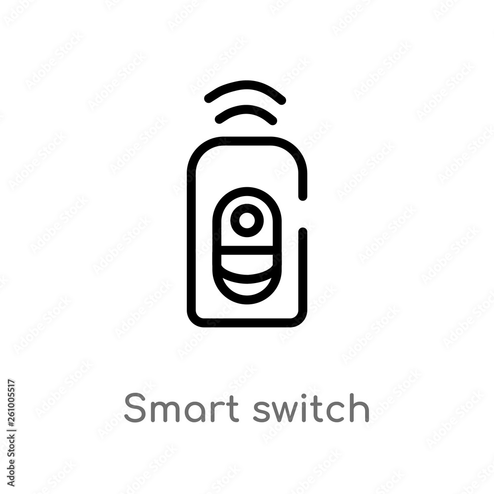 Vecteur Stock outline smart switch vector icon. isolated black simple ...