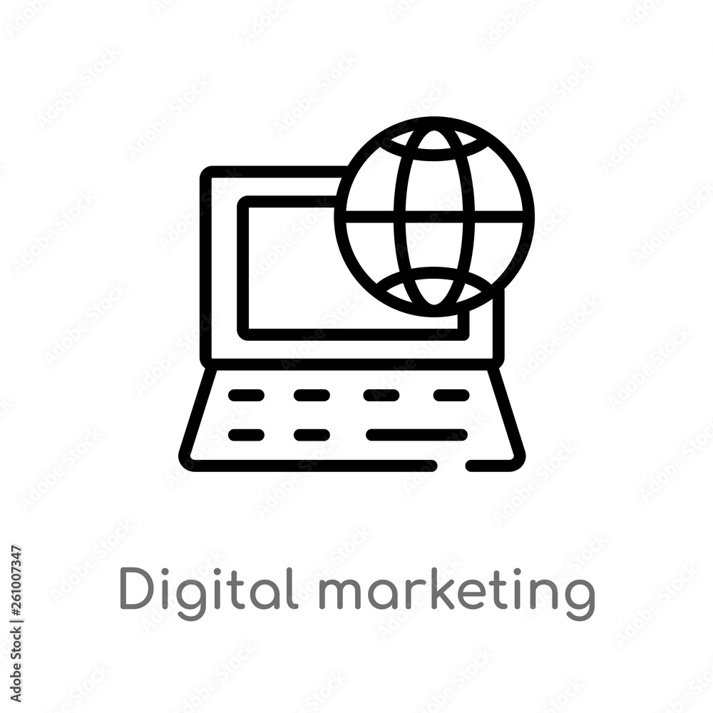 Digital Marketing Icon In White