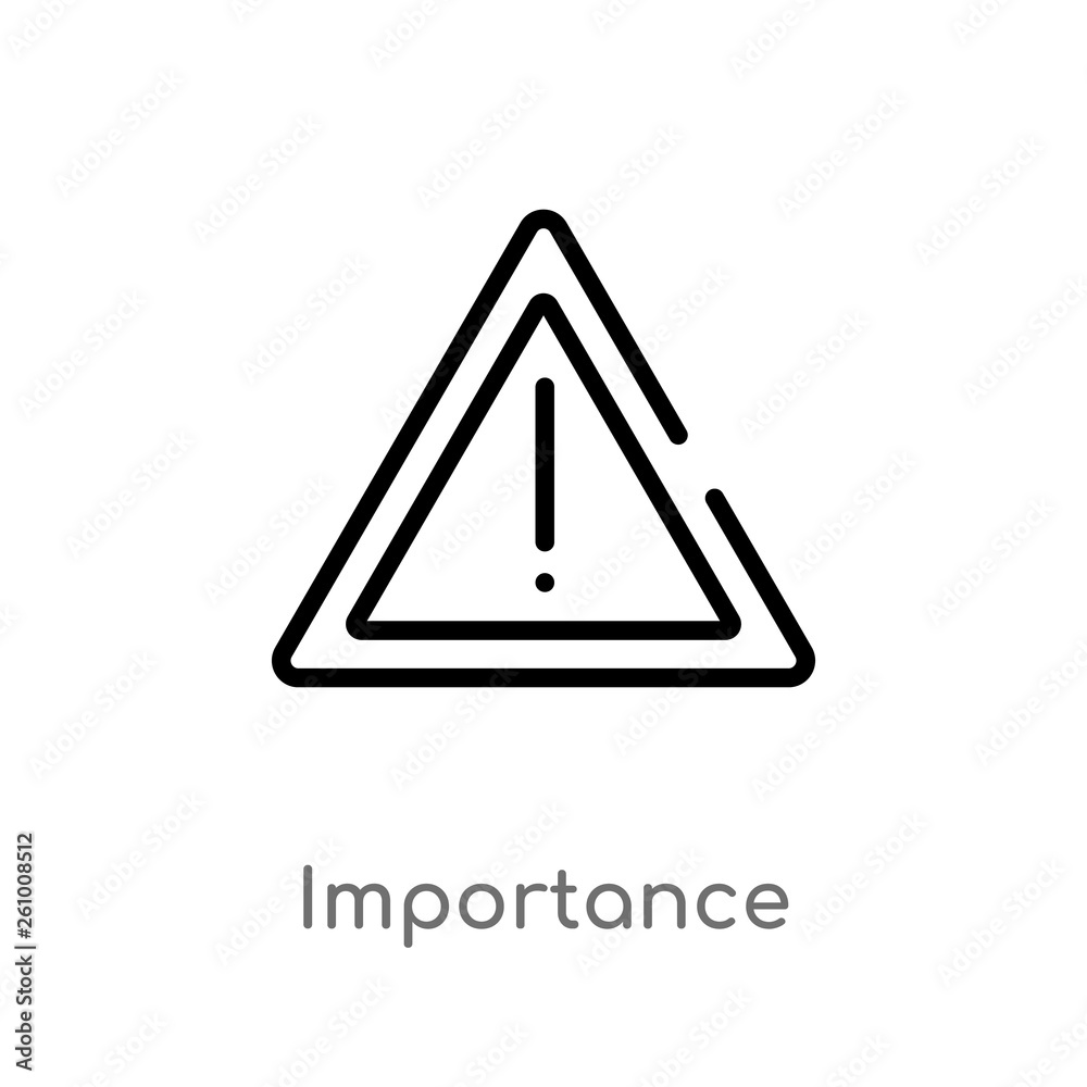Vecteur Stock outline importance vector icon. isolated black simple ...
