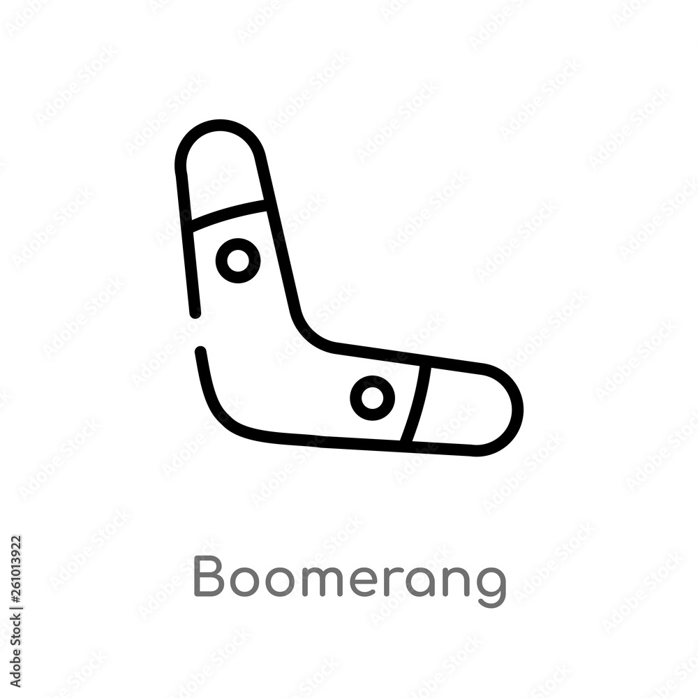 outline boomerang vector icon. isolated black simple line element ...