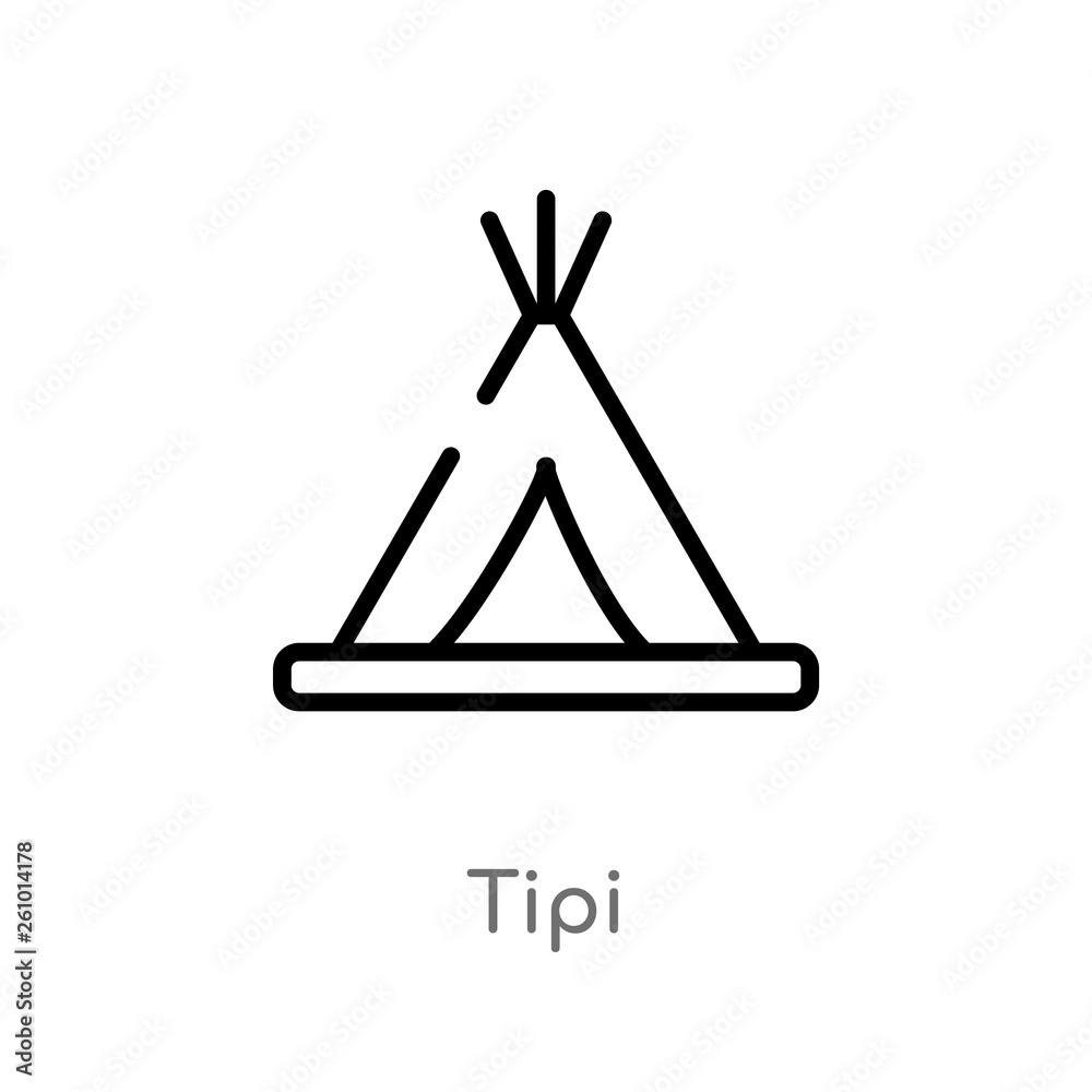 outline tipi vector icon. isolated black simple line element ...