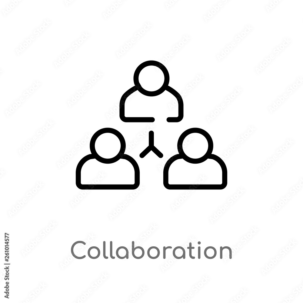 outline collaboration vector icon. isolated black simple line element ... outline collaboration vector icon. isolated black simple line element ...
