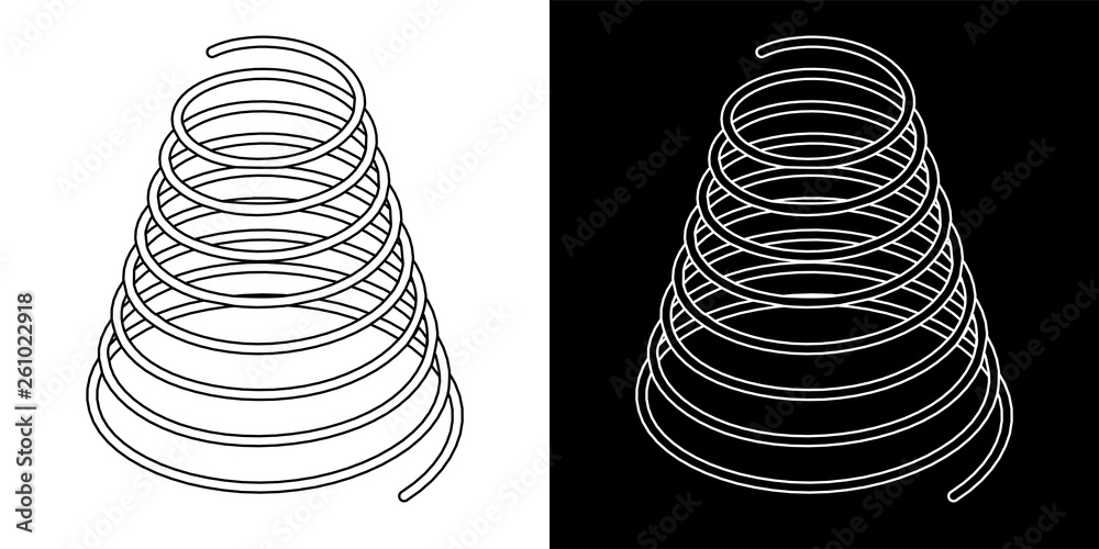Coil spring cable icons coil spring symbol on white background vector ...