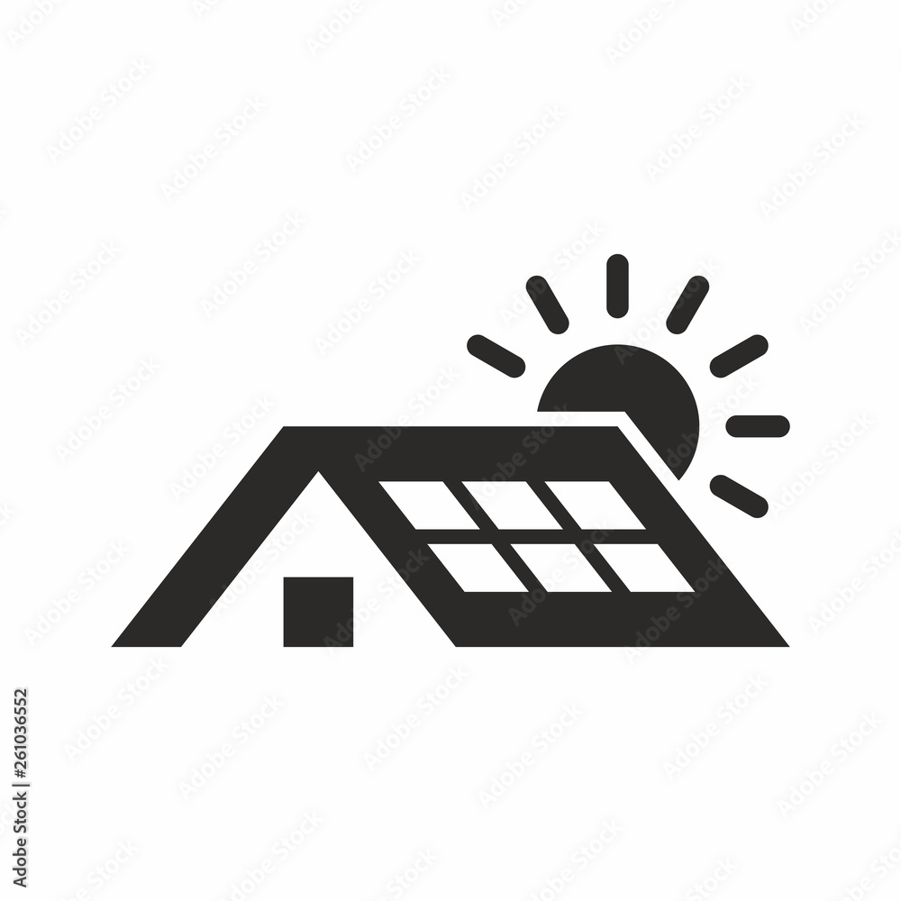 Solar roof panel icon Stock Vector | Adobe Stock