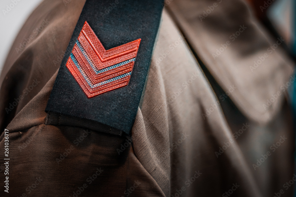 Details of historical Italian military uniforms. Grades and patches on ...