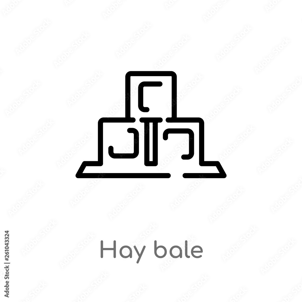 outline hay bale vector icon. isolated black simple line element ...