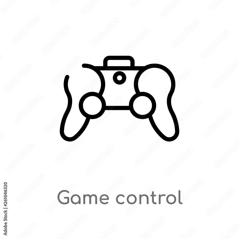outline game control vector icon. isolated black simple line element ...