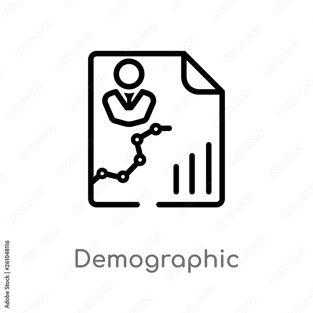 outline demographic vector icon. isolated black simple line element ...