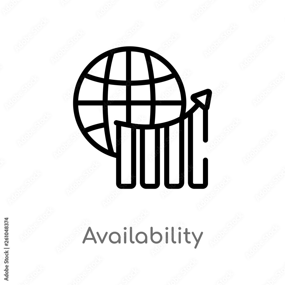 outline availability vector icon. isolated black simple line element ...