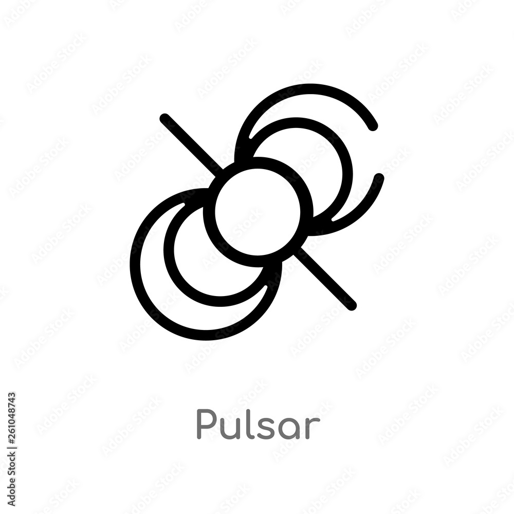 outline pulsar vector icon. isolated black simple line element ...