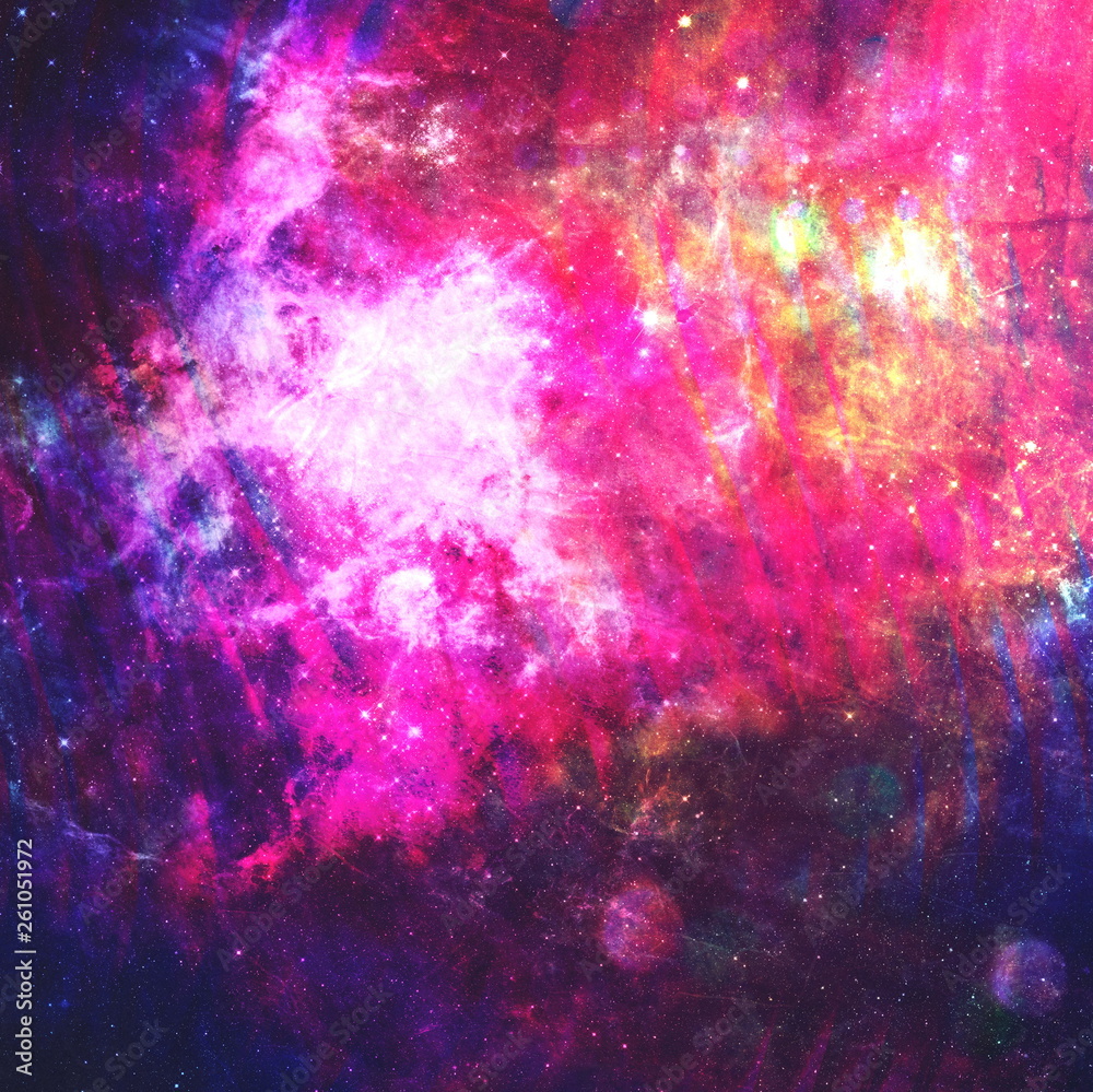 Abstract colorful space background. Stars of a planet and galaxy in ...