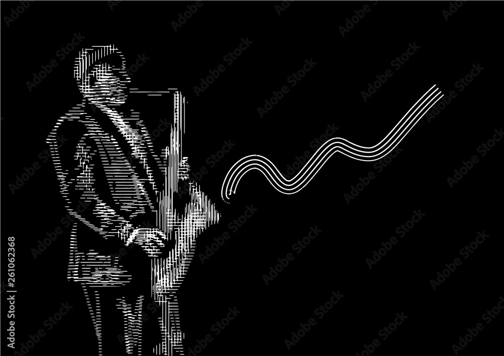Jazz Black And White Drawing