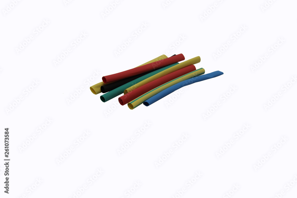 heat shrink tubing on a white background. Stock Photo | Adobe Stock