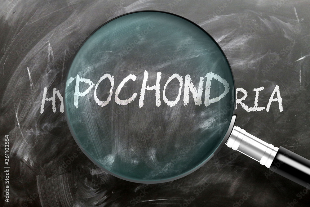 Learn, study and inspect hypochondria - pictured as a magnifying glass ...