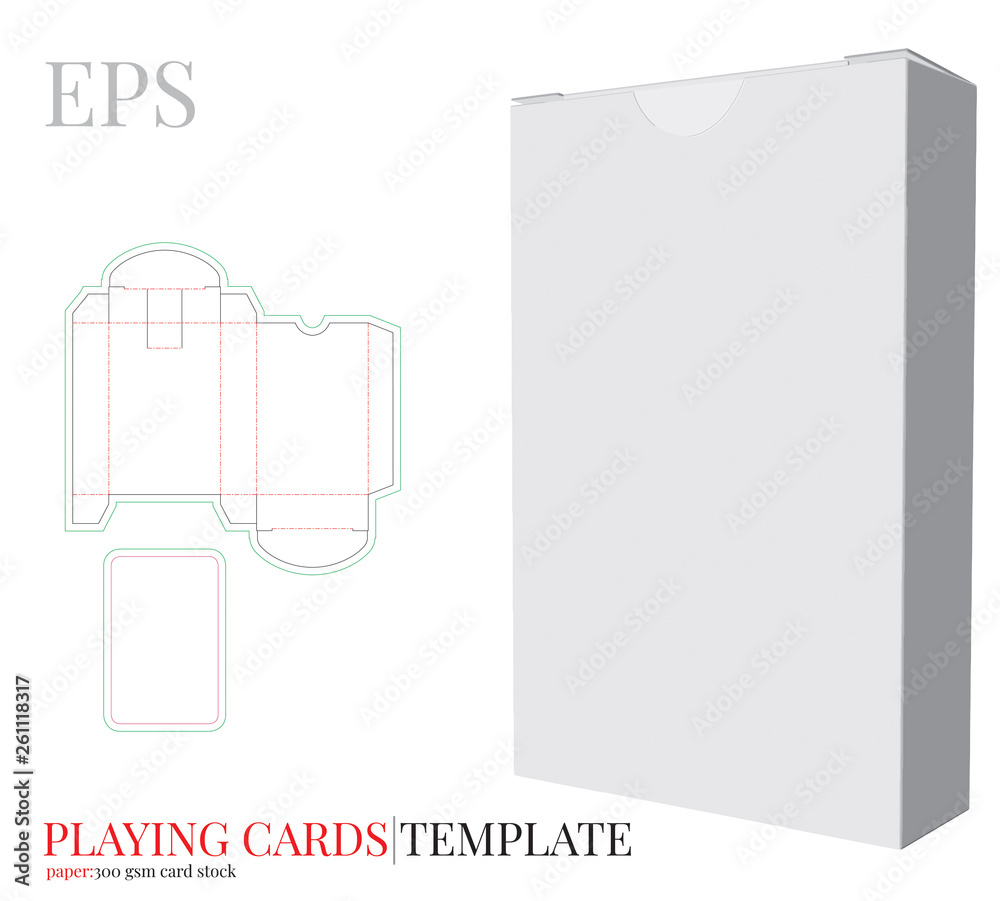 Vecteur Stock Playing Cards Template and Playing Cards Box Template ...