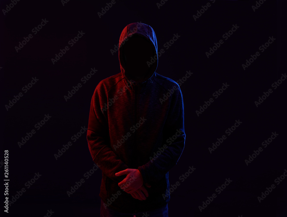 Dangerous hooded hacker. Internet, cyber crime, cyber attack, system ...