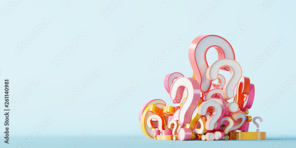 Group of question marks, business concepts; original 3d rendering Stock ...