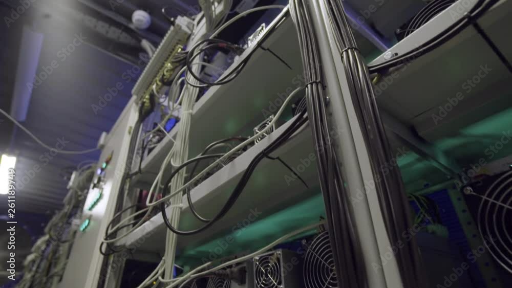 Vidéo Stock Modern server room for crypto currency miners with tens of ...